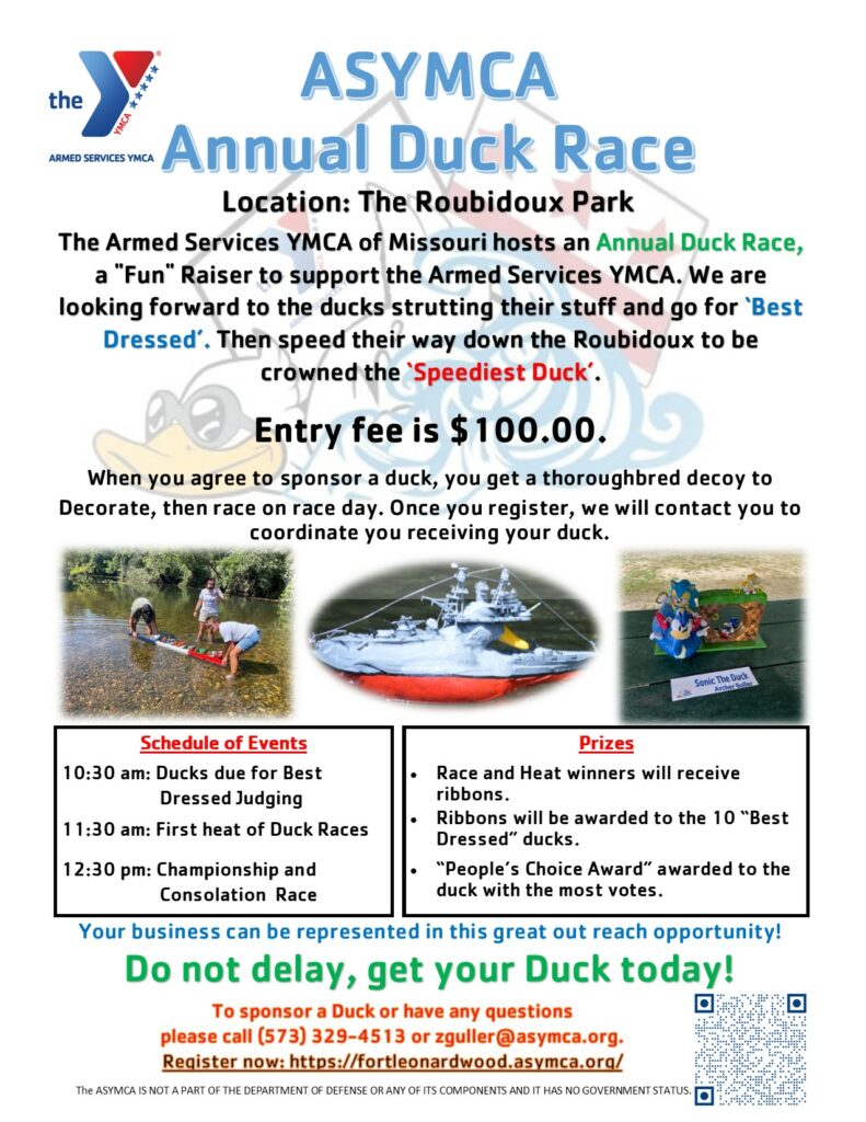Annual Duck Race 🦆 - Fort Leonard Wood ASYMCA